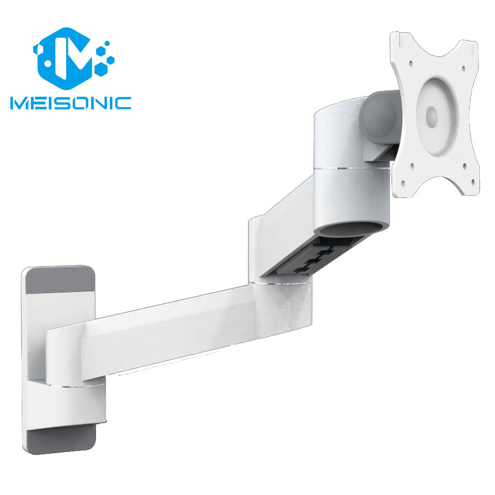 T8-WA02-W Two Section Monitor Arms VESA Head 75*75/100*100 mm Size Industrial Use in White